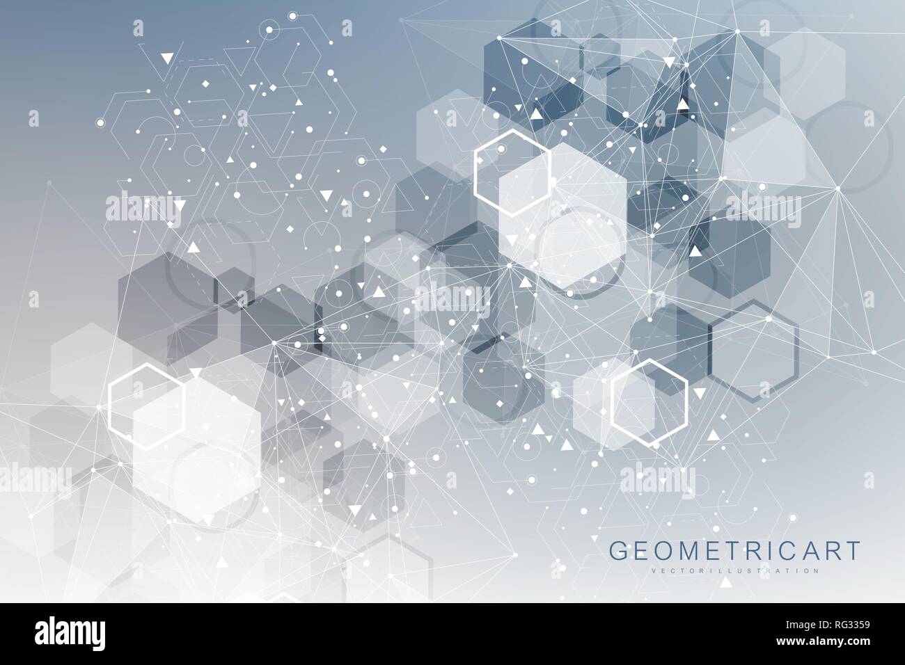 Hexagonal Abstract Background Big Data Visualization Global Network