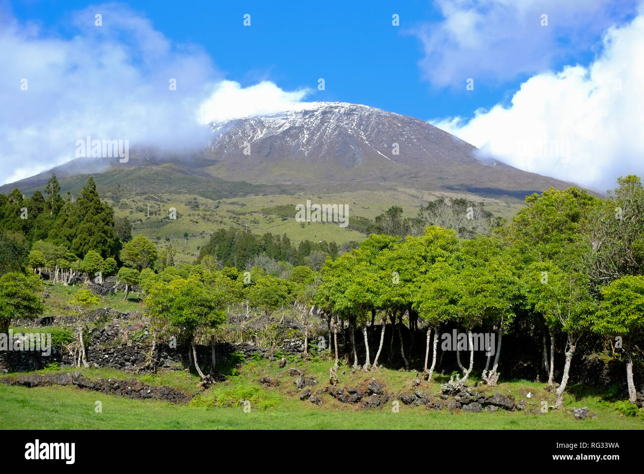 Mount Pico, dormant volcano in the Azores Stock Photo - Alamy