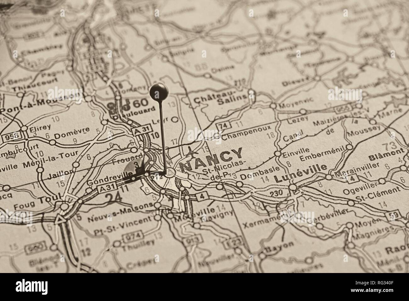 Map of nancy hi-res stock photography and images - Alamy