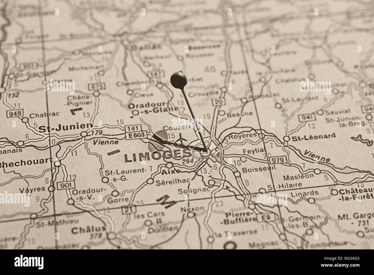 Limoges map hi-res stock photography and images - Alamy