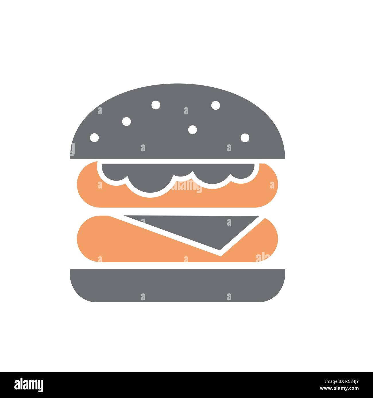 Burger icon on white background for graphic and web design, Modern ...