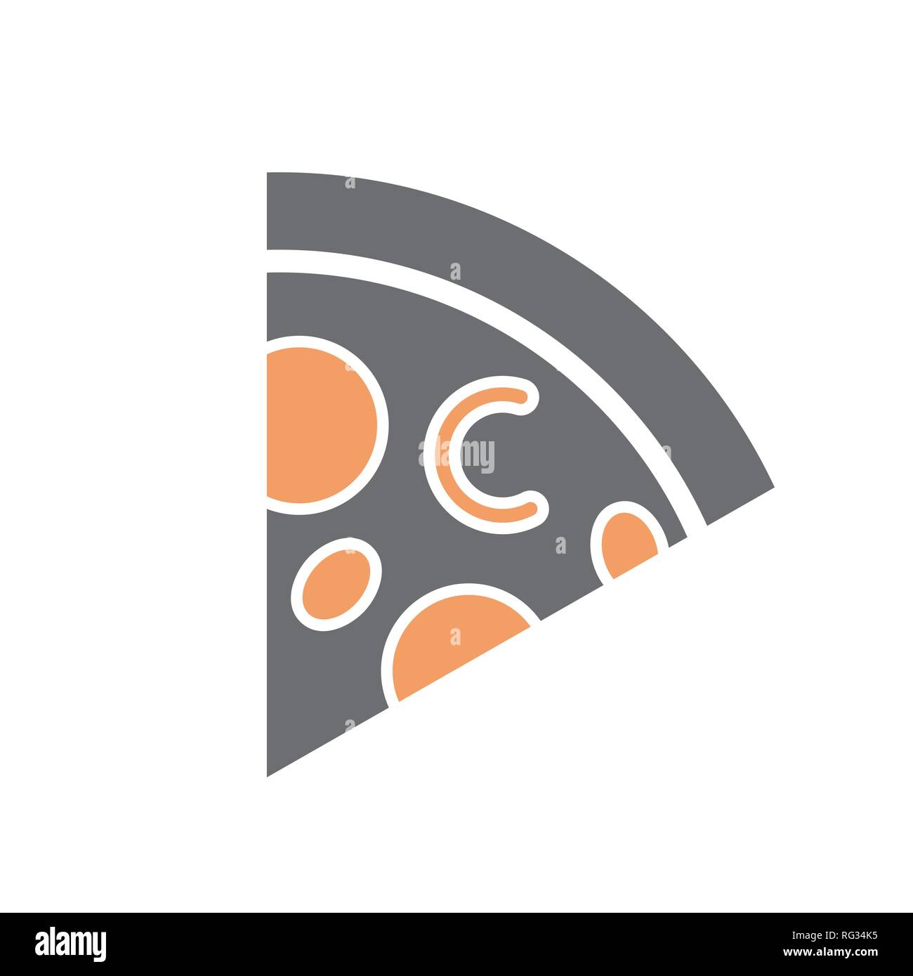 Pizza icon on white background for graphic and web design, Modern ...