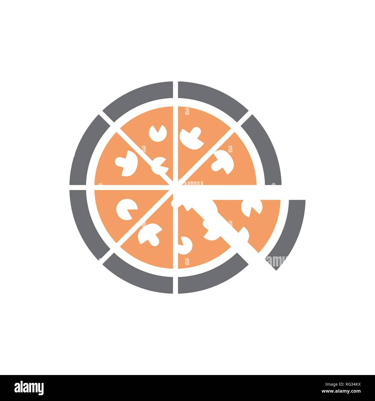 Pizza icon on white background for graphic and web design, Modern ...