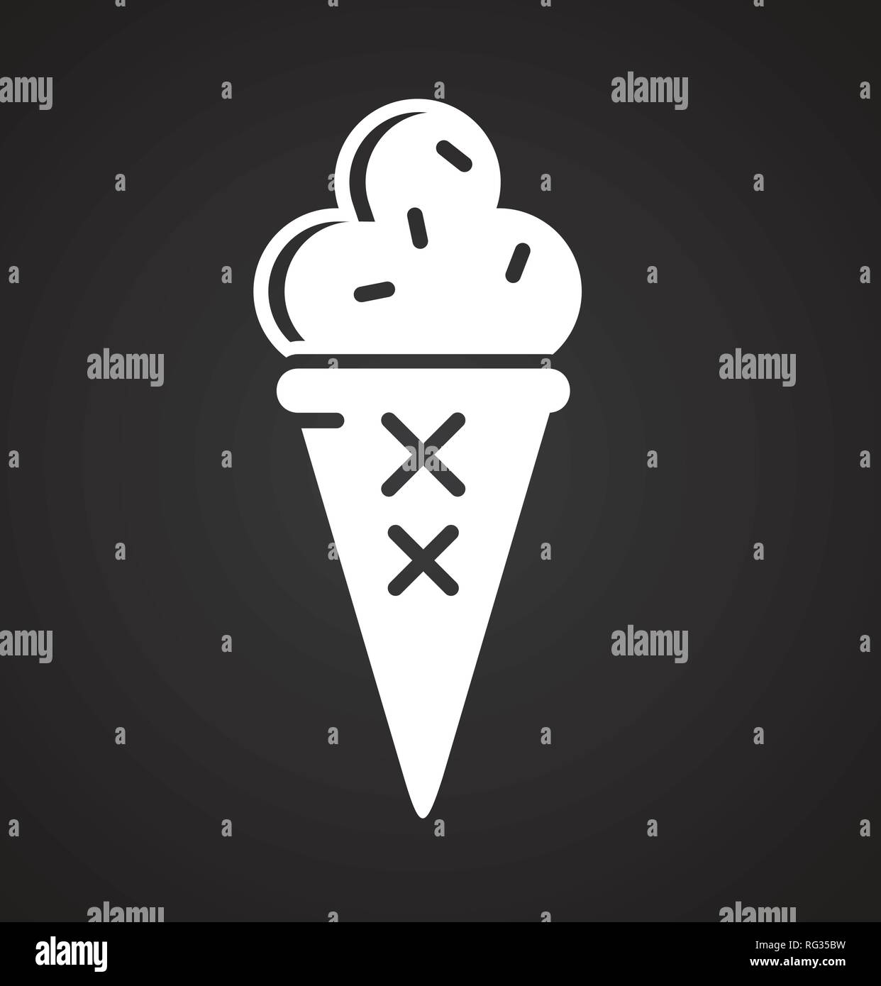 Ice cream icon on black background for graphic and web design, Modern ...