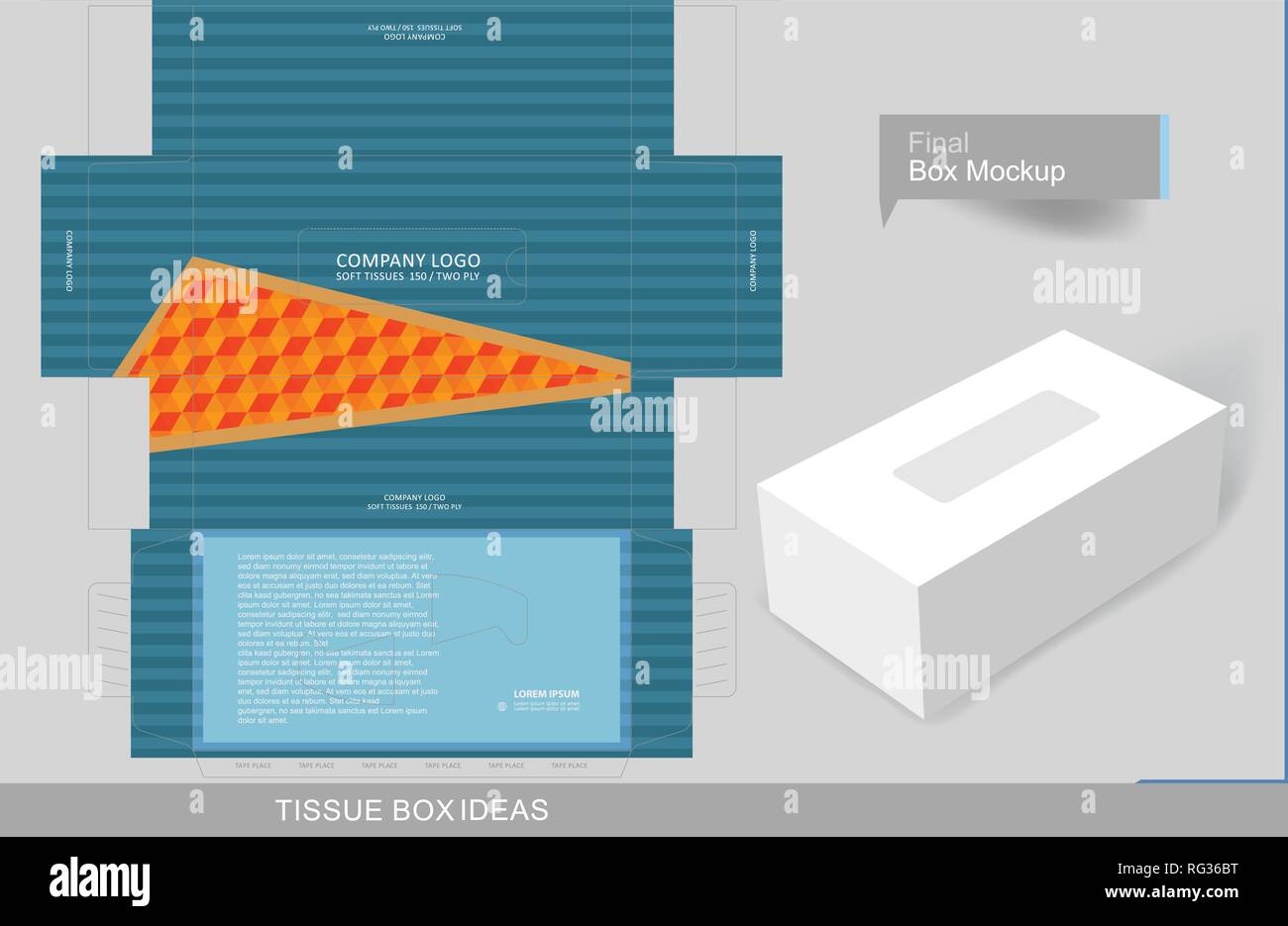 Tissue box template concept, template for business purpose, place your ...