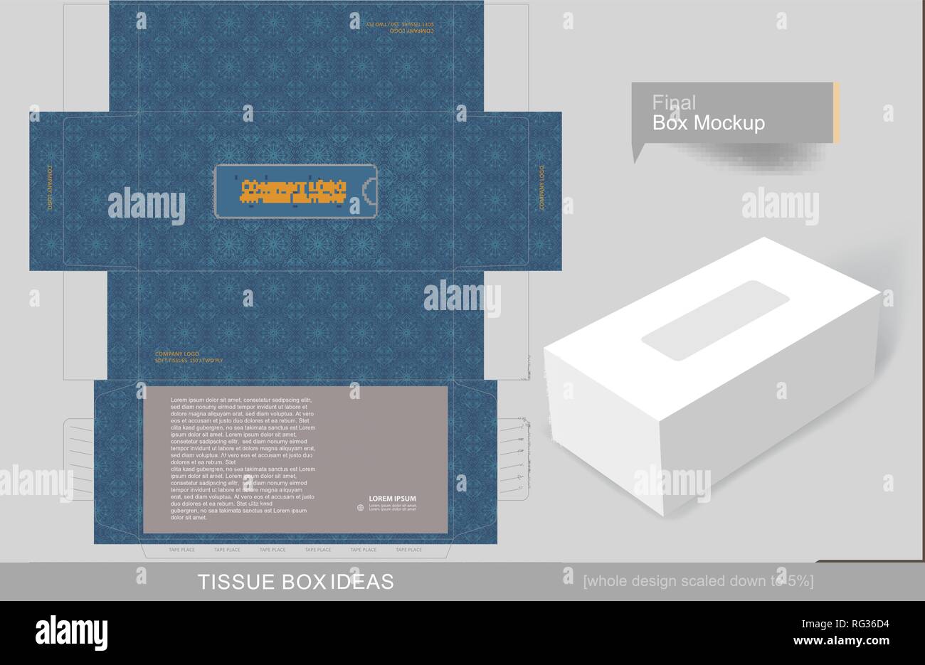 Tissue box template concept, template for business purpose, place your ...
