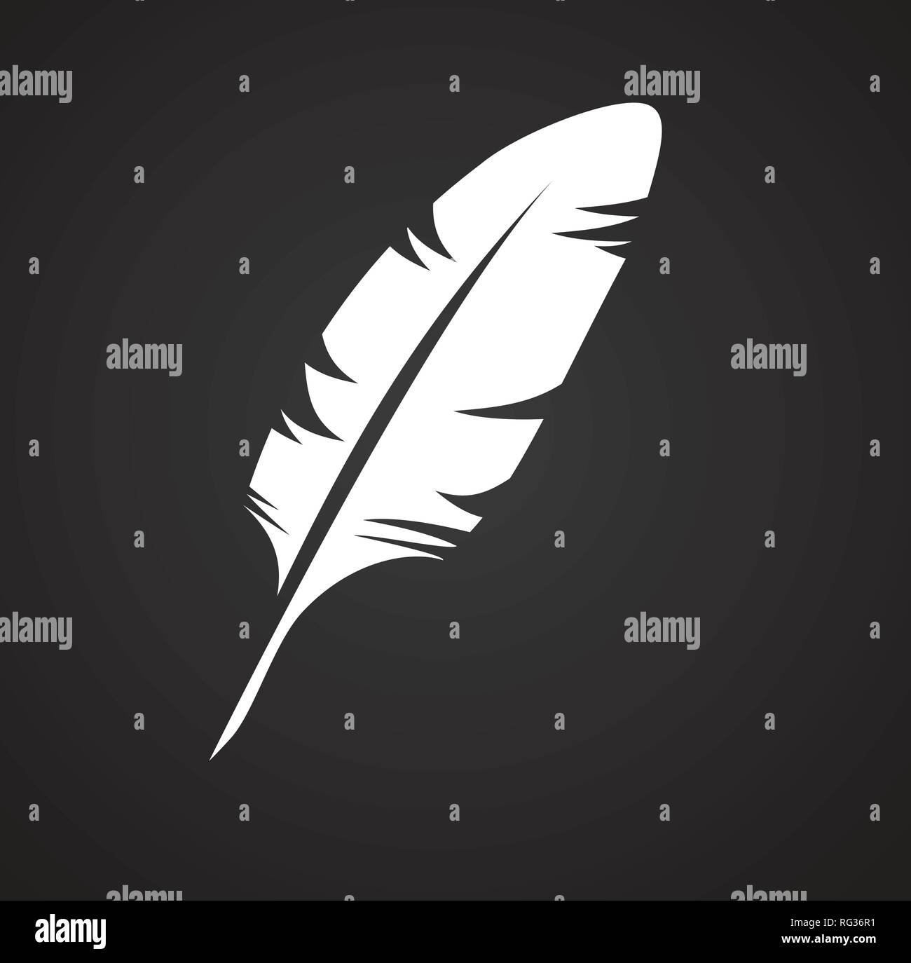 Feather icons set on black background for graphic and web design ...
