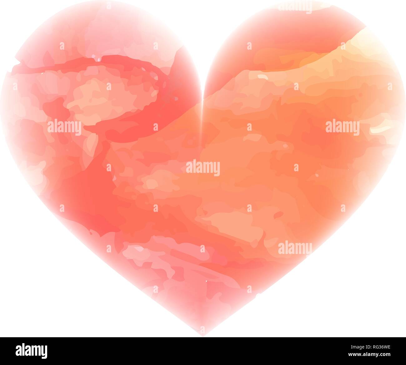 Watercolor painted pink heart, element for your design. Painting of the ...