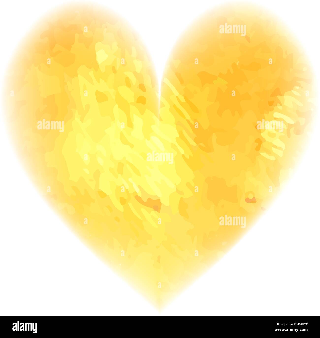 Watercolor painted yellow heart, element for your design. Painting of ...