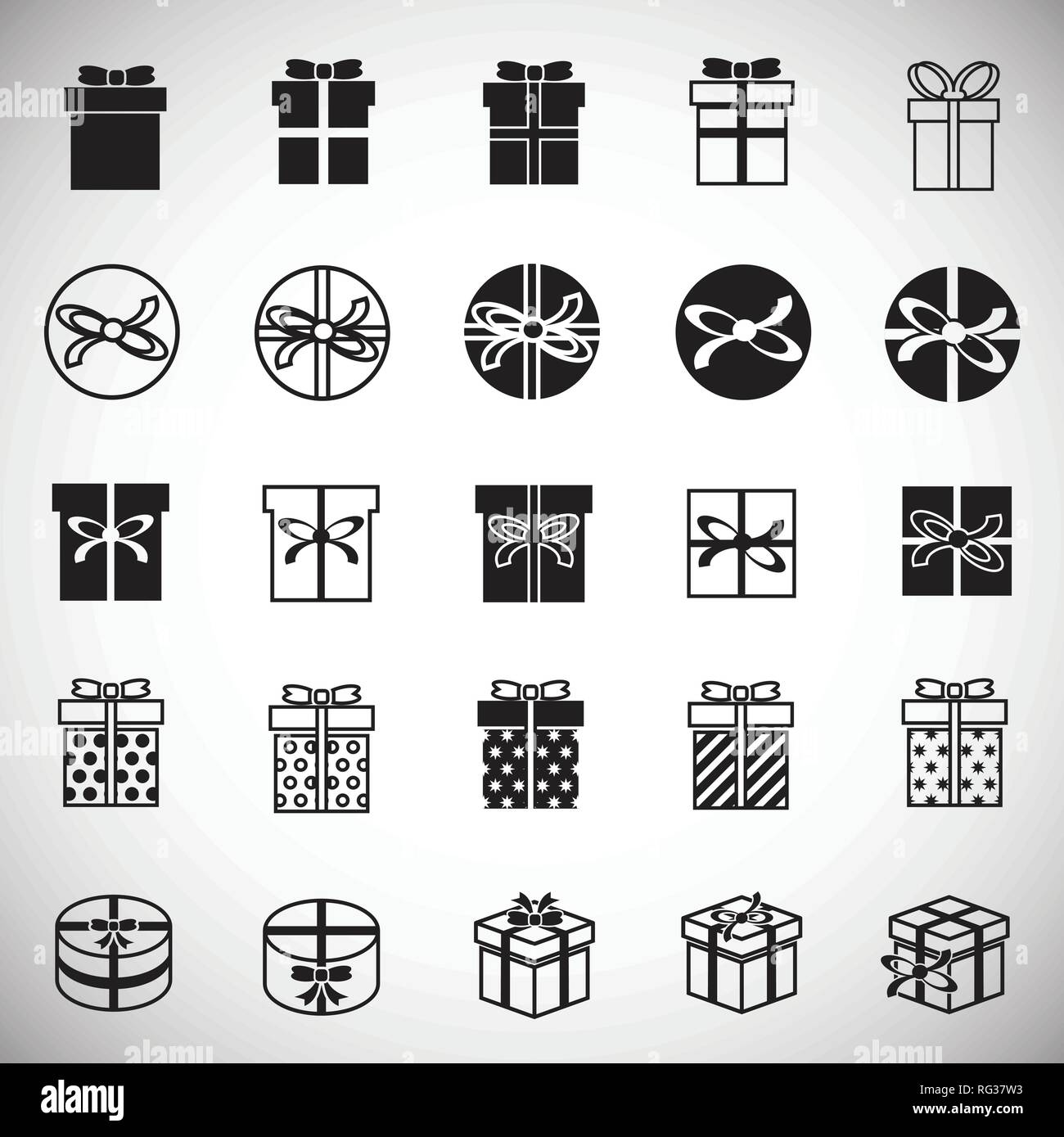 Gift icons set on white background for graphic and web design, Modern ...