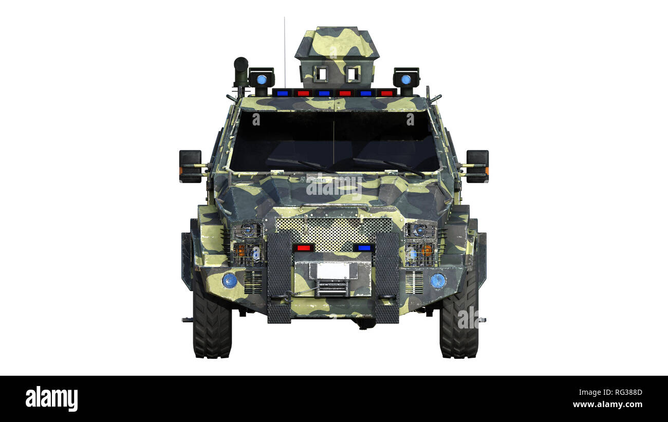 Armored SUV truck, bulletproof army vehicle, camo military car isolated ...