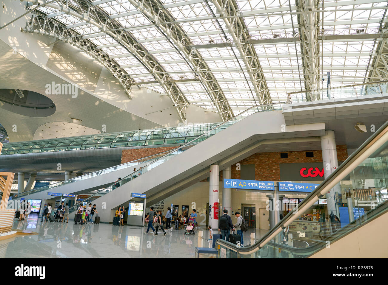 INCHEON, SOUTH KOREA - CIRCA JUNE, 2017: inside Incheon International ...