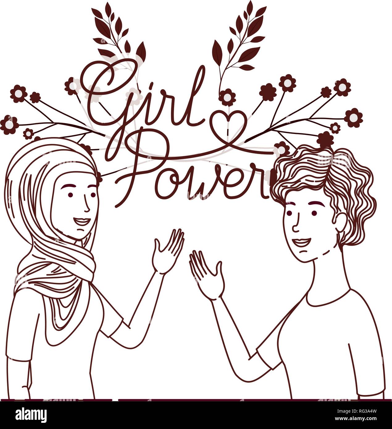 Women label girl power Stock Vector Images - Alamy