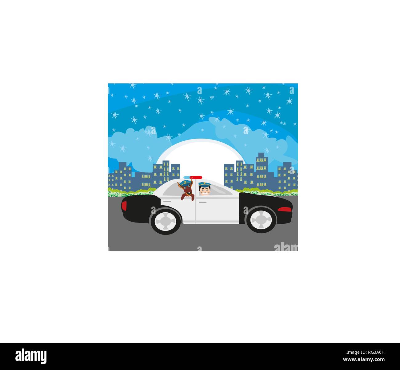 Police vehicle night in Stock Vector Images - Alamy