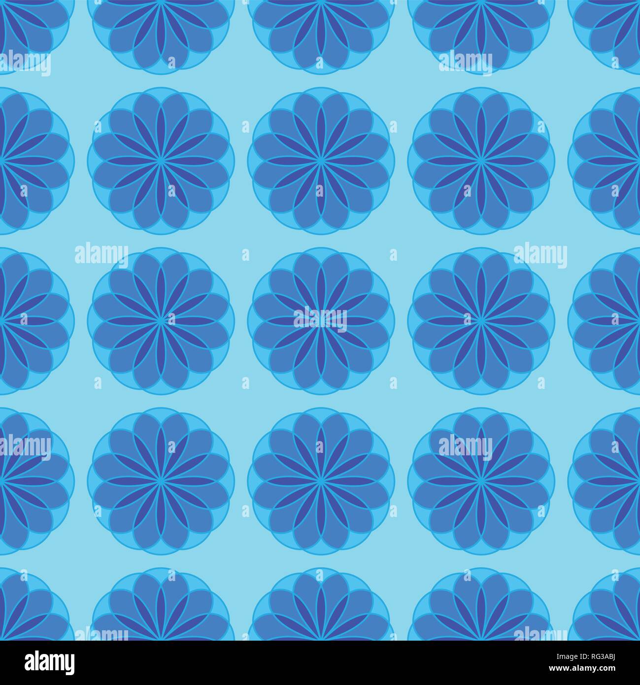 Abstract floral pattern on the cyan background Stock Vector Image & Art ...