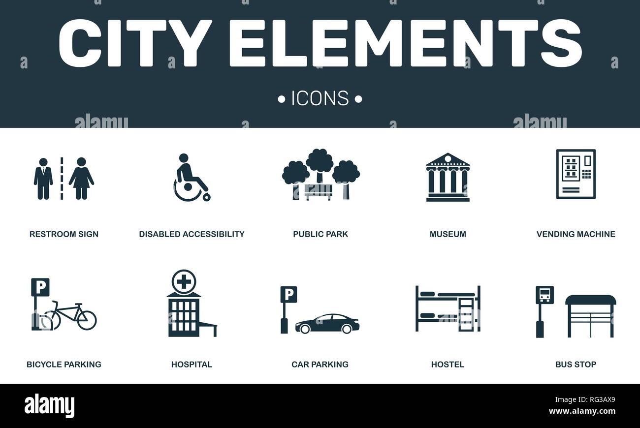 City elements set icons collection. Includes simple elements such as ... City elements set icons collection. Includes simple elements such as ...