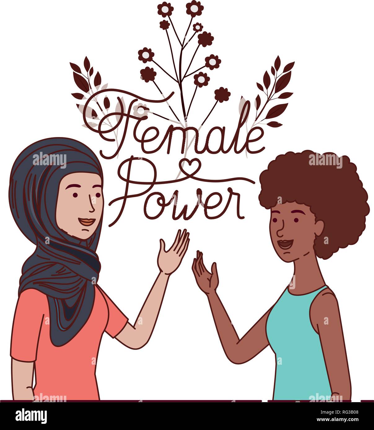 women with label female power character Stock Vector Image & Art - Alamy
