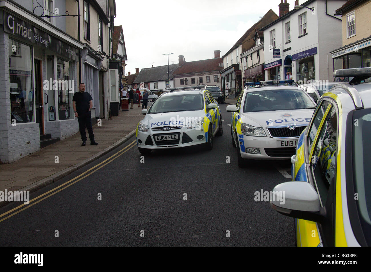 Man Shot by Armed Police in Great Dunmow Stock Photo - Alamy