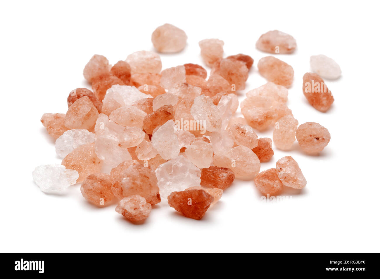 Heap of Himalaya salt isolated on white background Stock Photo - Alamy