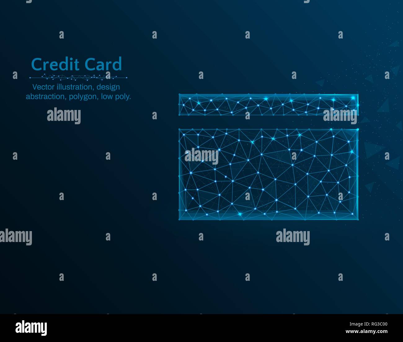 Credit card low poly vector illustration, bank card polygon icon on ...