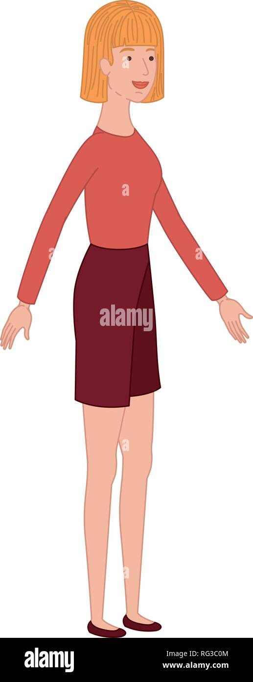 young woman standing avatar character Stock Vector Image & Art - Alamy