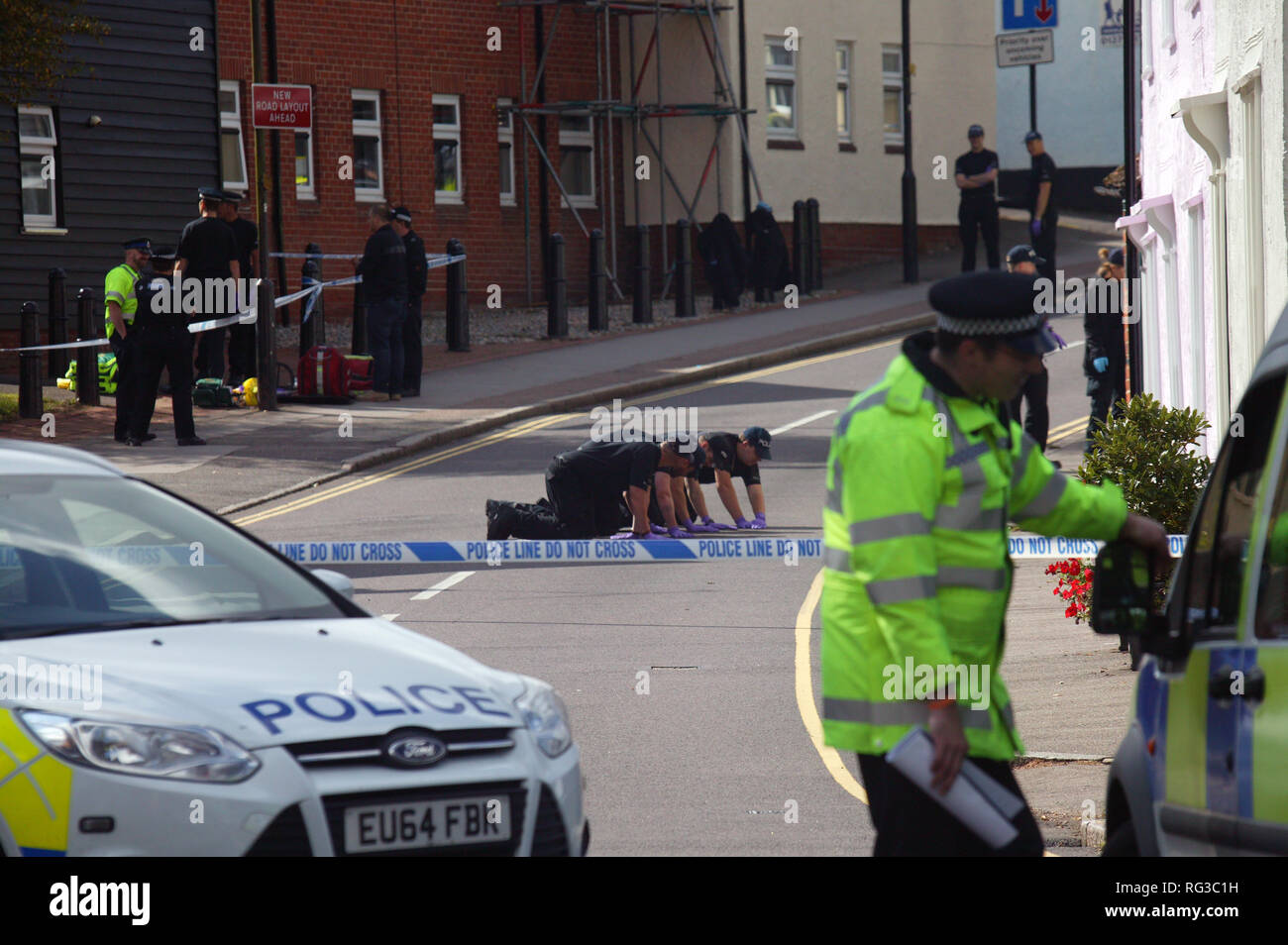 Man Shot by Armed Police in Great Dunmow Stock Photo - Alamy