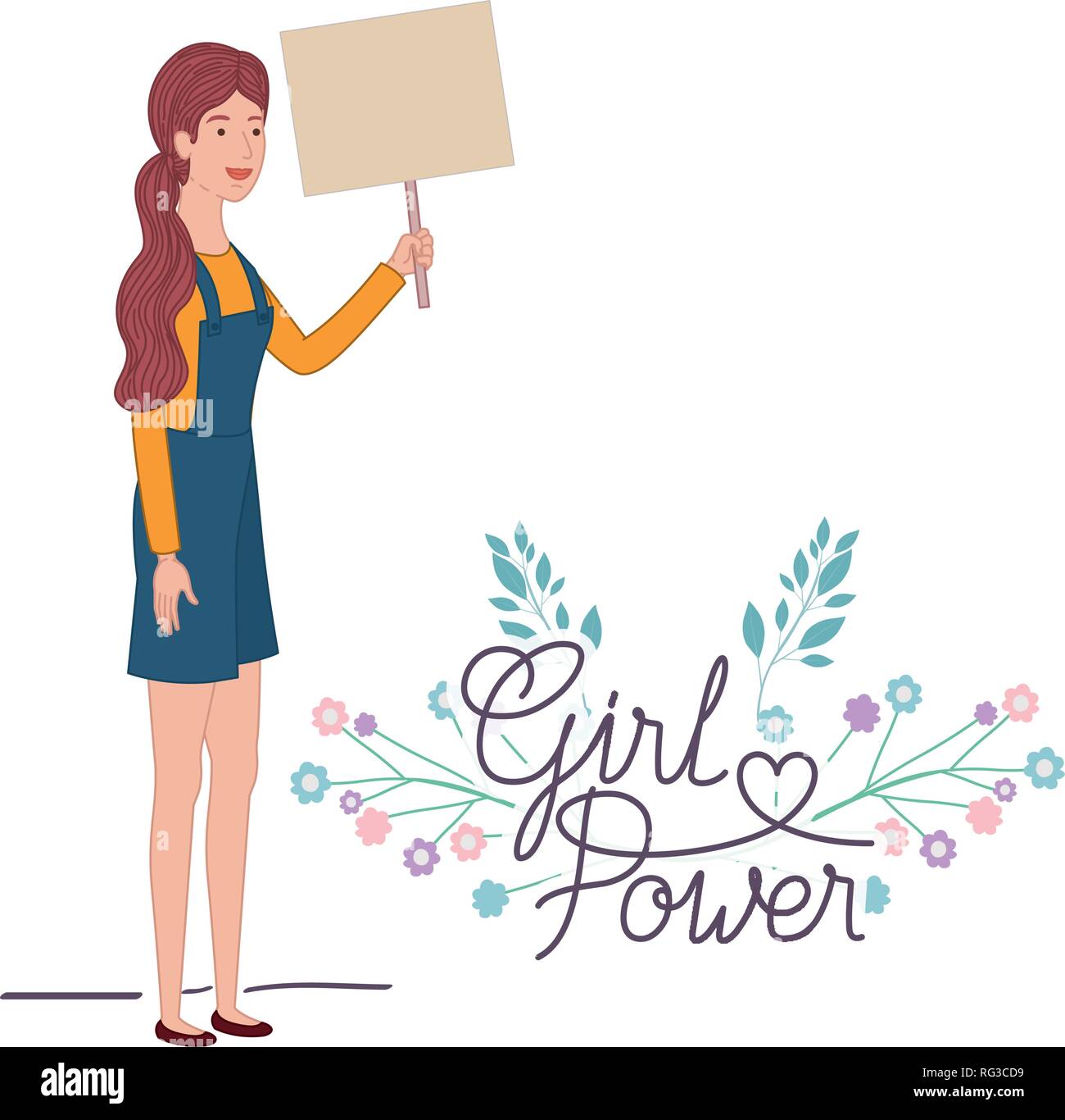 woman with label girl power character Stock Vector Image & Art - Alamy