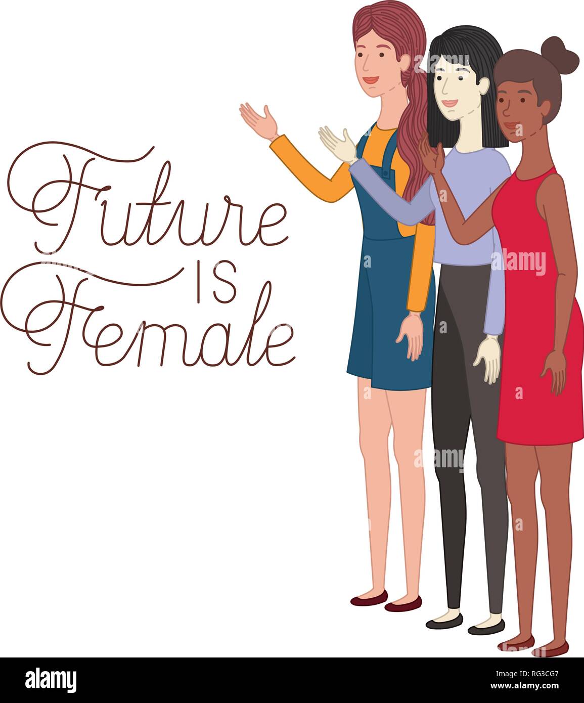 women with label future is female character Stock Vector Image & Art ...