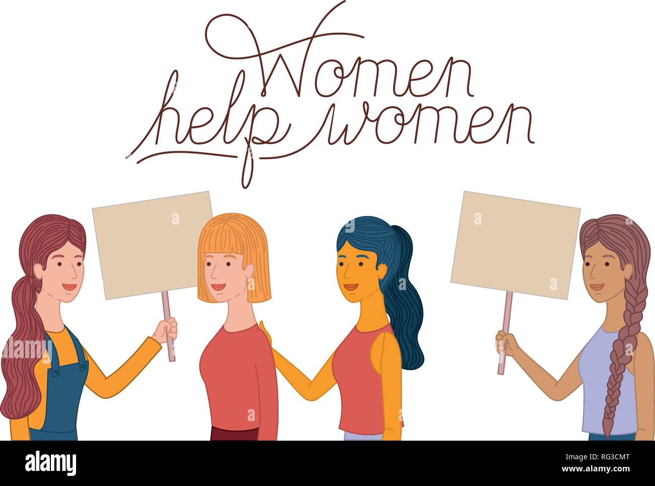 women with label women help women character Stock Vector Image & Art ...