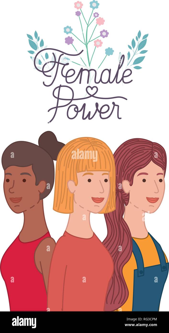 women with label female power avatar character Stock Vector Image & Art ...