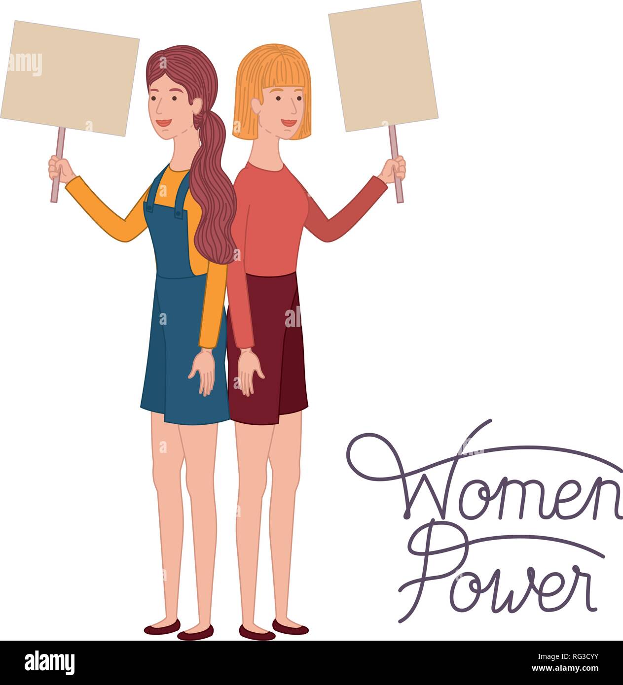 women with label women power character Stock Vector Image & Art - Alamy