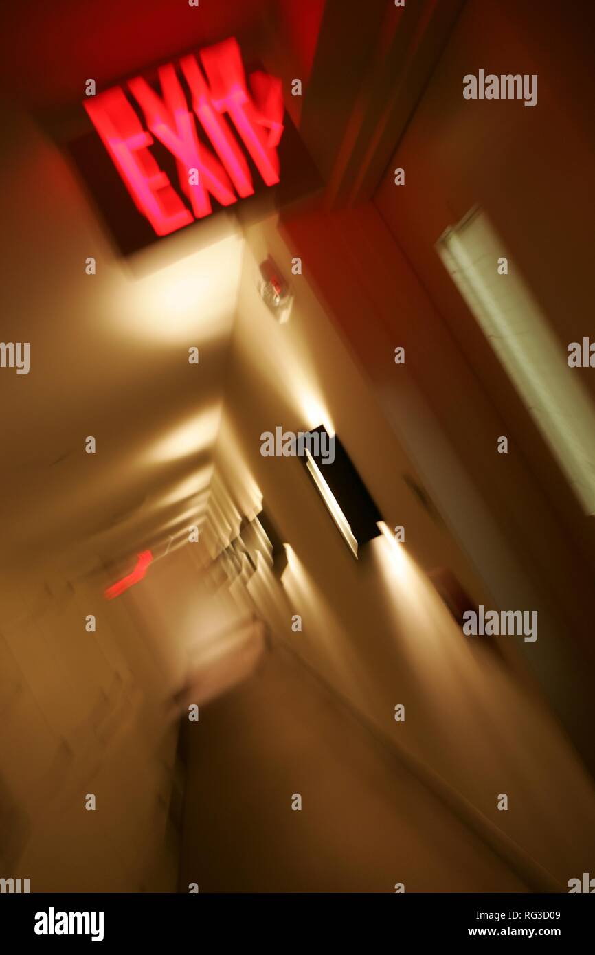 USA, United States of America, Florida, Miami : Hotel floor, emergency ...