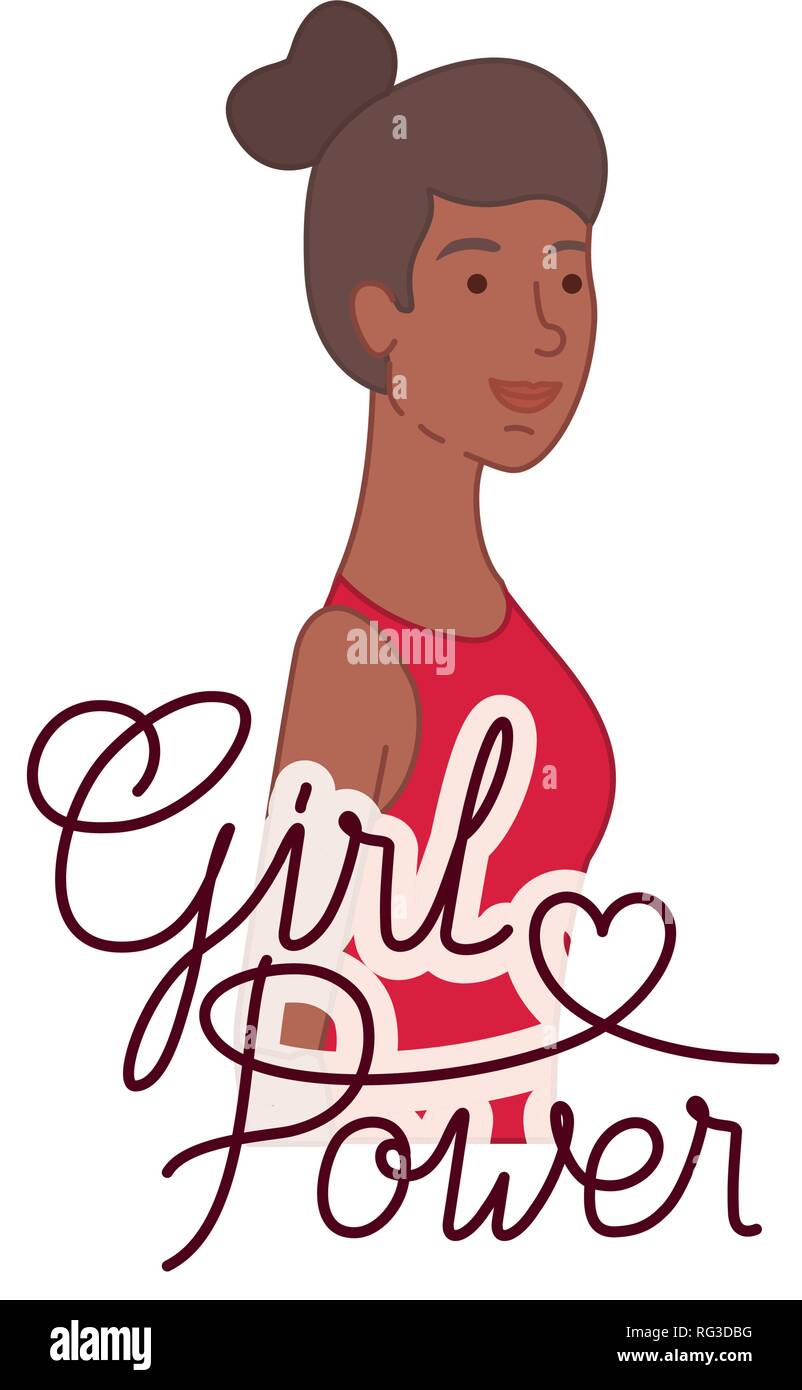 woman with label girl power avatar character Stock Vector Image & Art ...