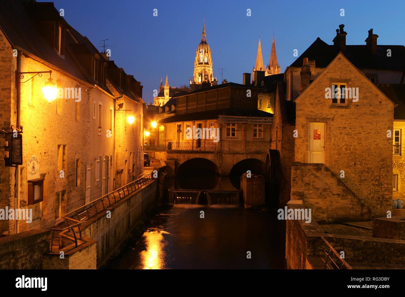 FRA, France, Normandy, Bayeux: River L'Aure, old tanners and dyers ...