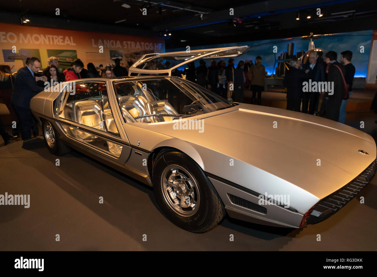 Turin. Exhibition at the National Car Museum, MAUTO, devoted to the car ...