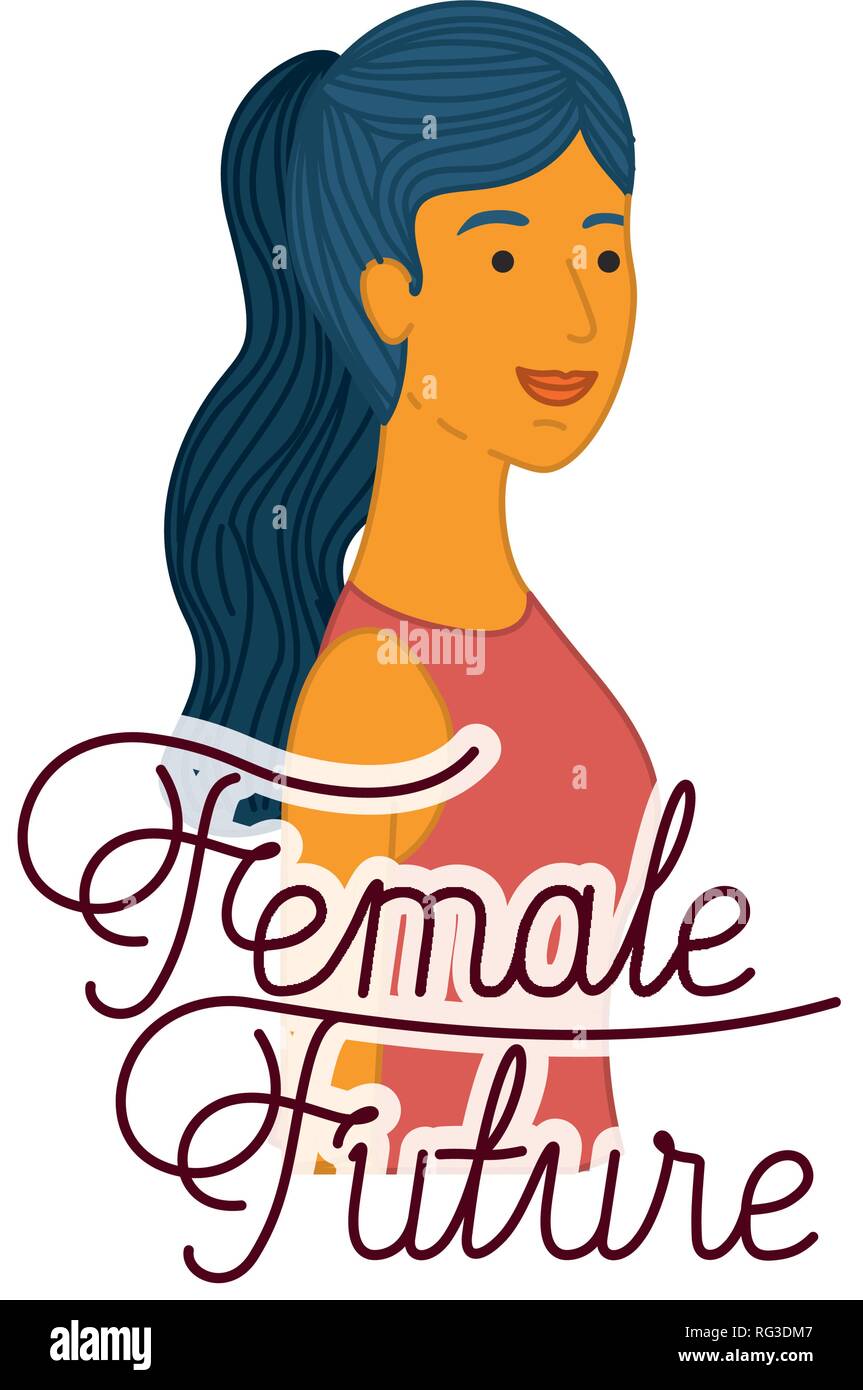 woman with label female future avatar character Stock Vector Image ...