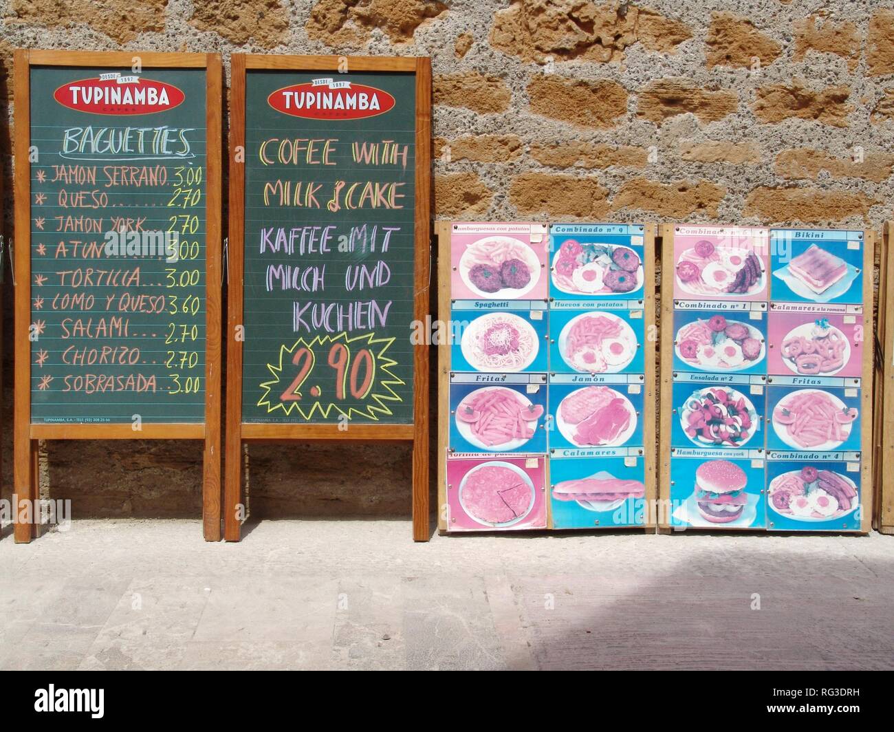 ESP, Spain, Balearic Islands, Mallorca : Tourist menue in different ...