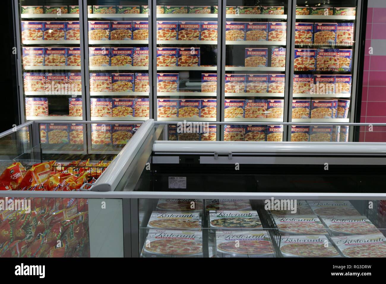 DEU, Germany, Duesseldorf. : Supermarket cooler, refrigerator, at the ...