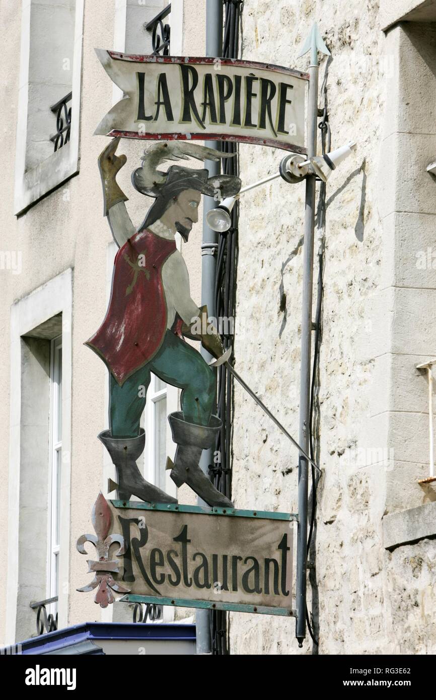 FRA, France, Normandy: Sign of a restaurant Stock Photo - Alamy