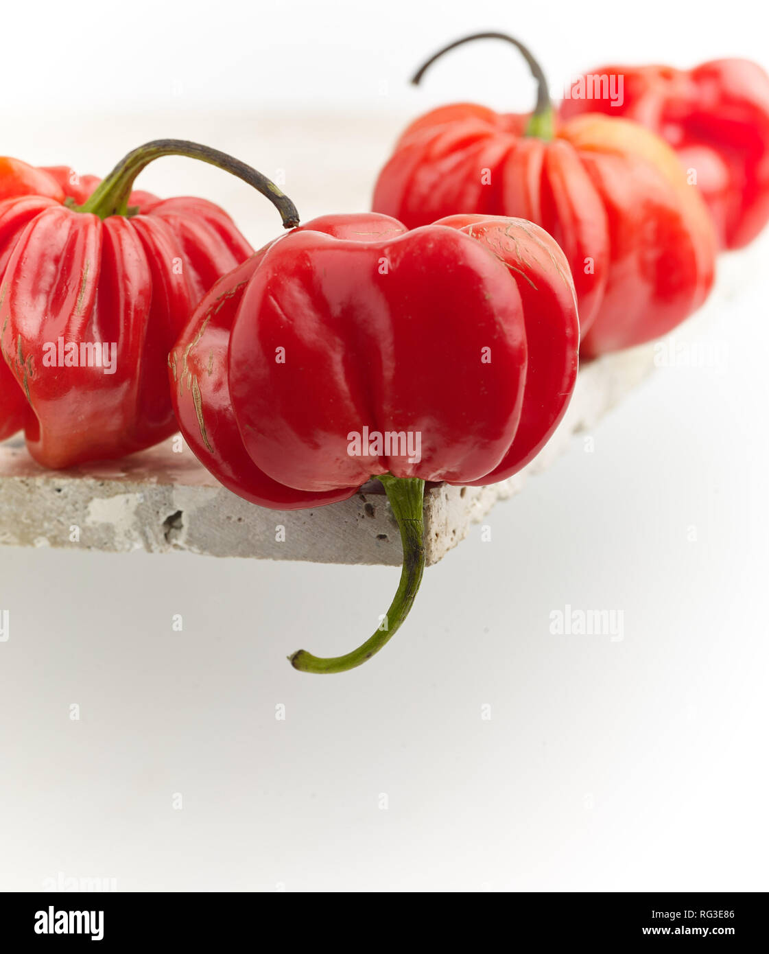 Colourful Scotch Bonnet hot pepper, food still-life photograph Stock ...