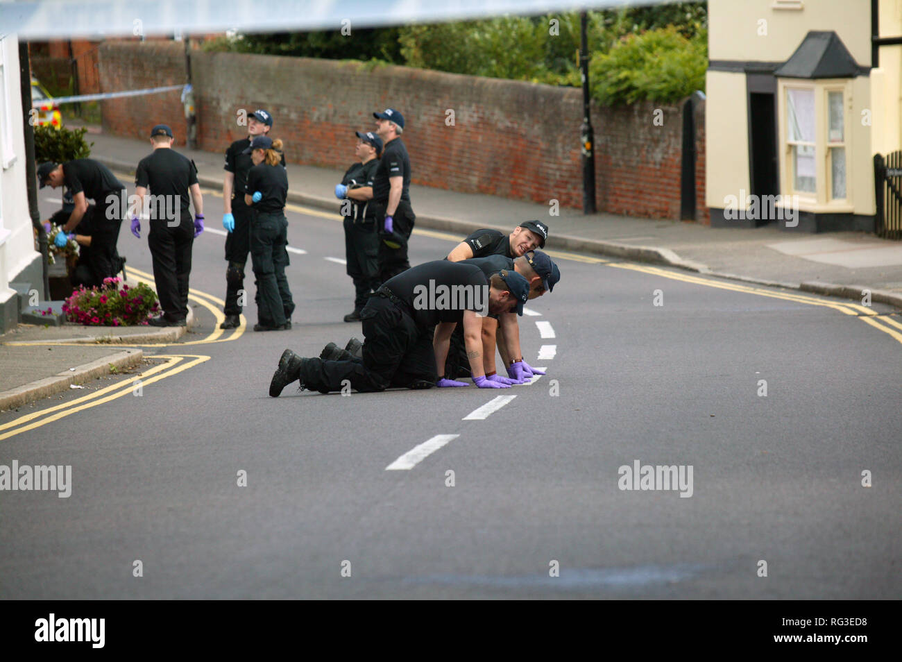 Man Shot by Armed Police in Great Dunmow Stock Photo - Alamy