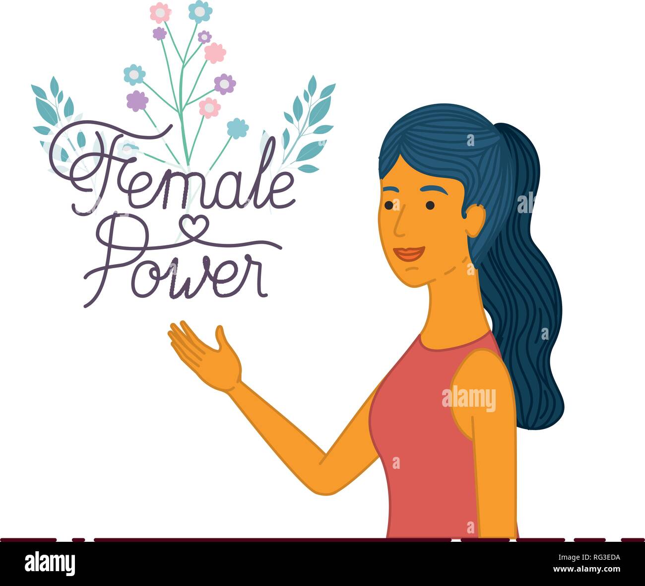 woman with label female power avatar character Stock Vector Image & Art ...