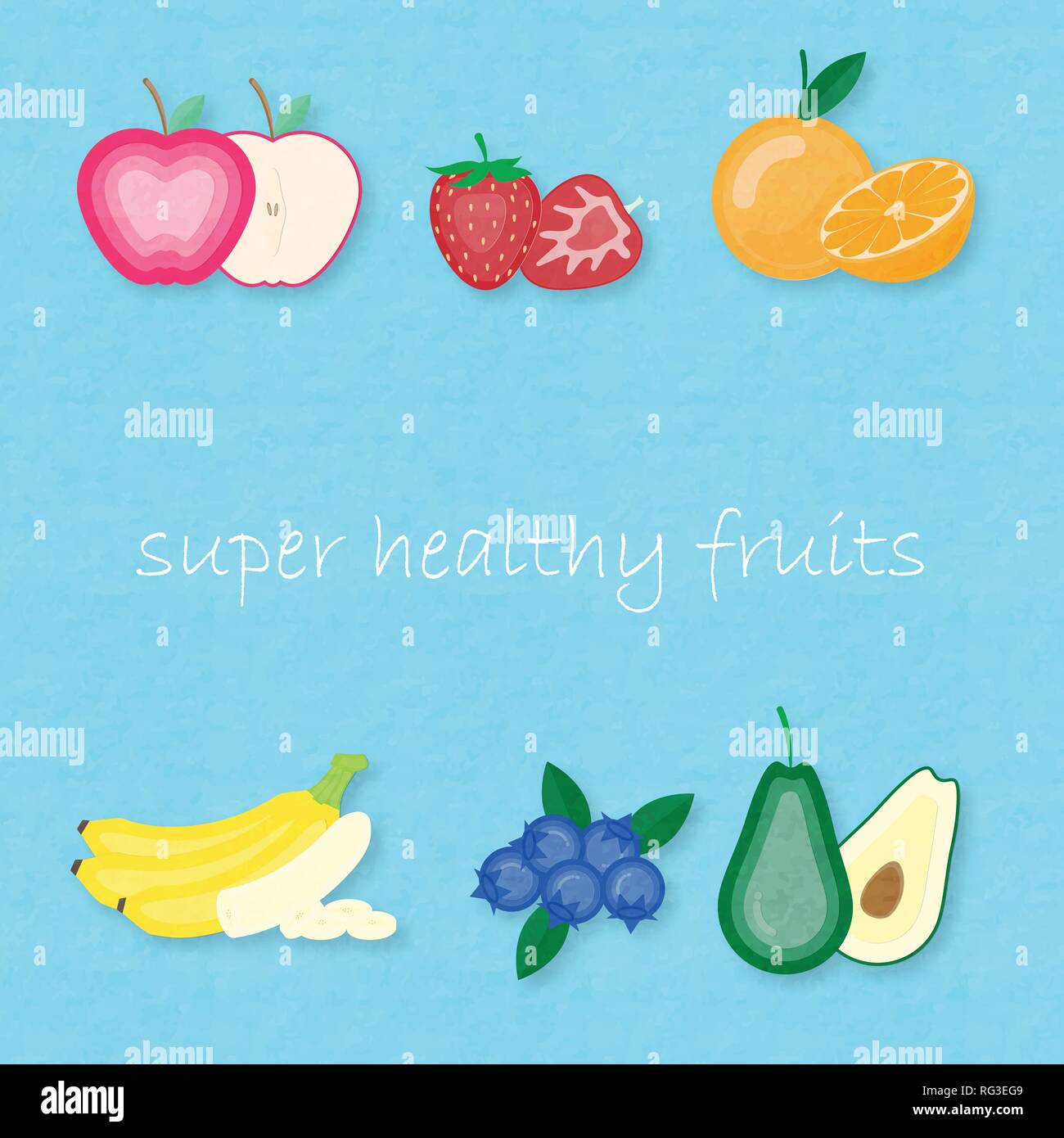 Creative vector illustration set of most popular fruits. Apple ...