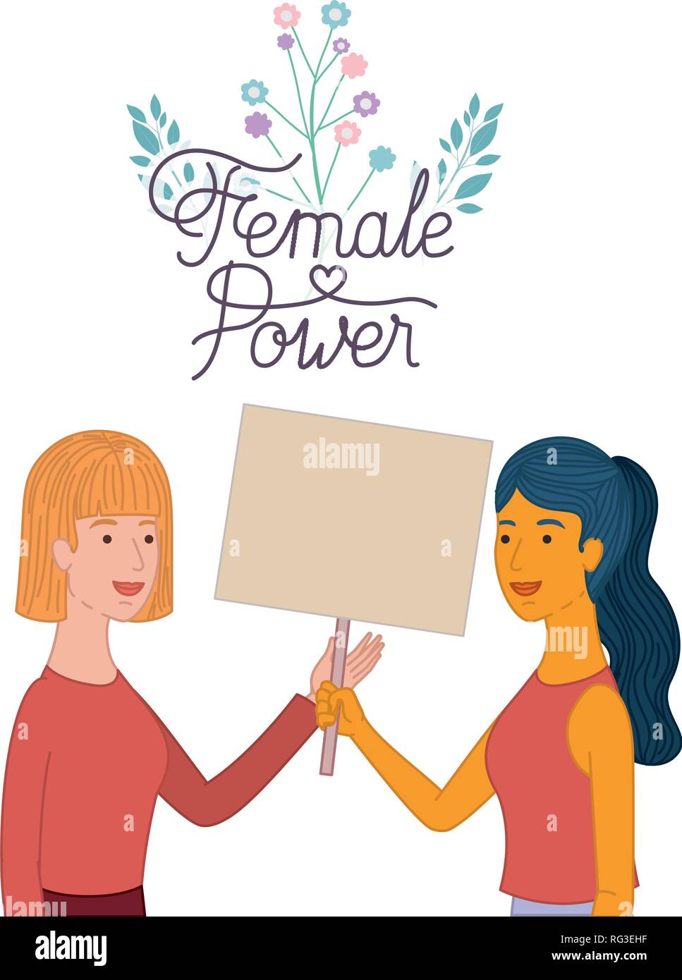 women with label female power character Stock Vector Image & Art - Alamy