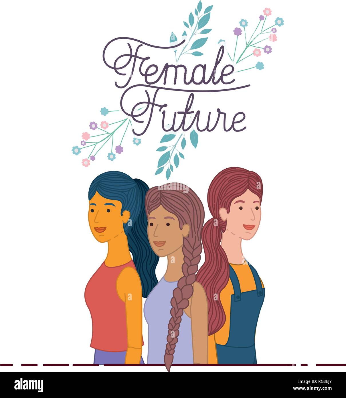 women with label female future character Stock Vector Image & Art - Alamy