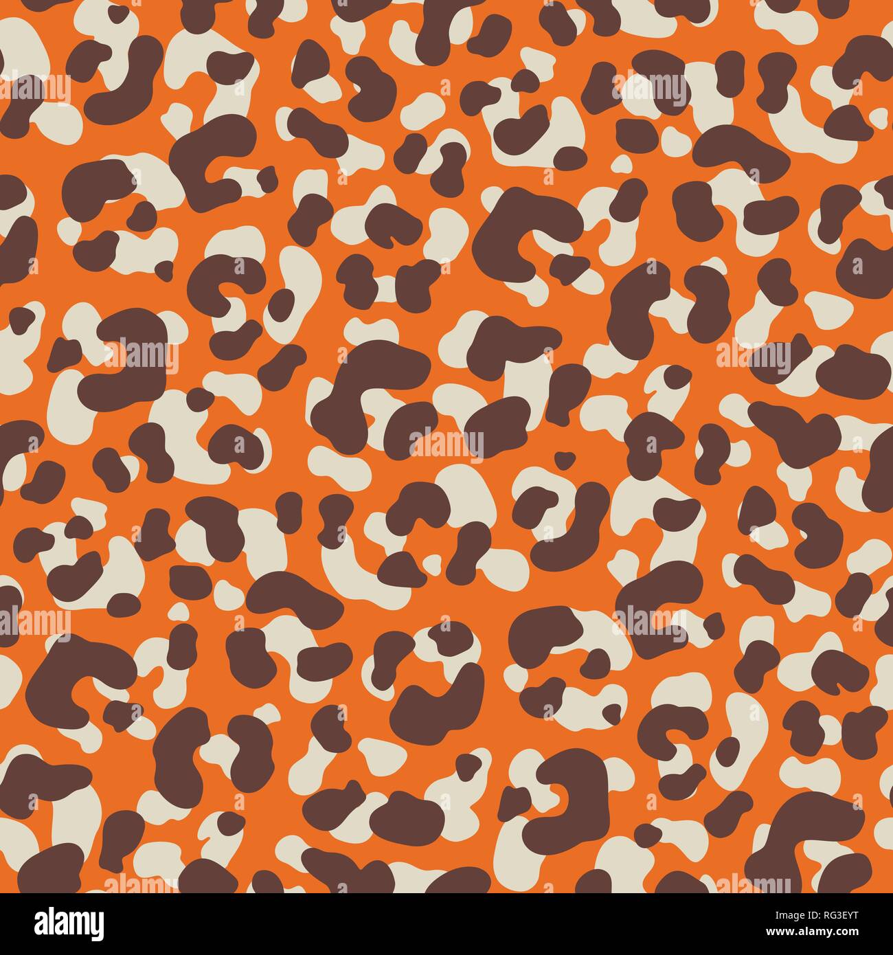 Abstract Hand-drawn Animal Leopard Skin Vector Seamless Pattern ...