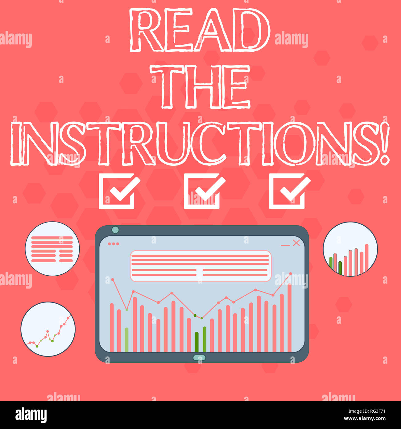 Text sign showing Read The Instructions. Conceptual photo carefully ...