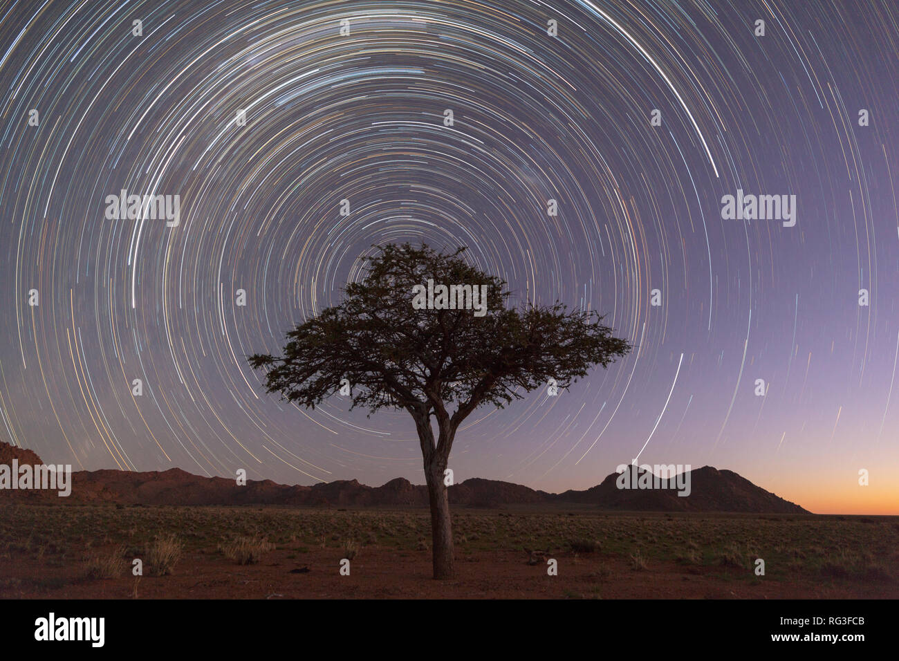 Hunters Rest Startrail Stock Photo - Alamy