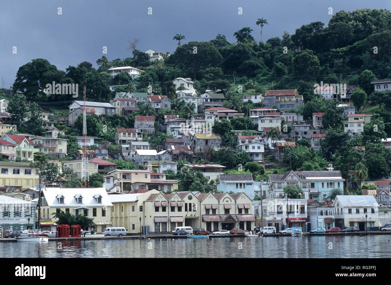 GRD, Grenada: the skyline of St. George's, the capital of Grenada Stock ...