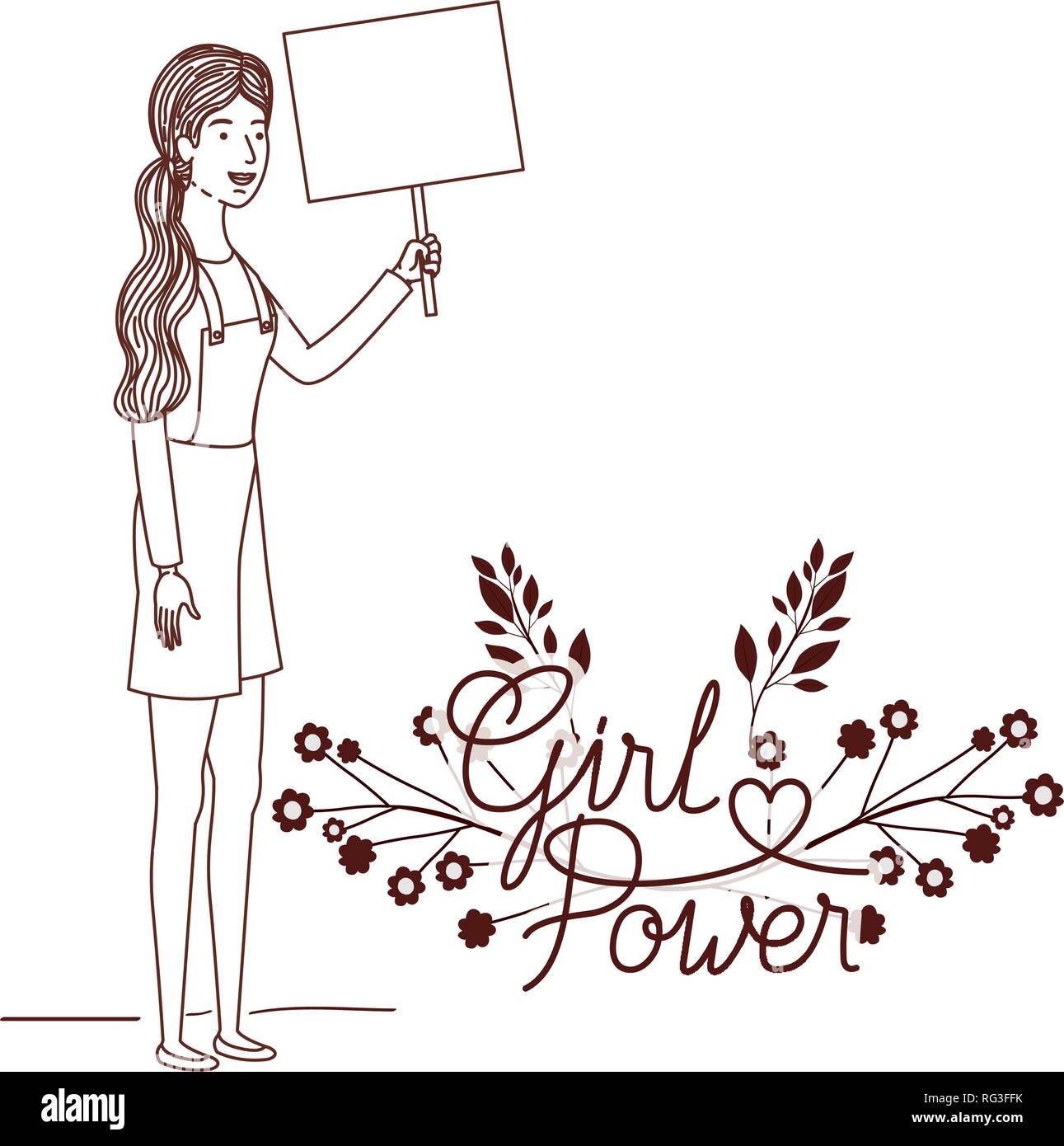woman with label girl power character Stock Vector Image & Art - Alamy